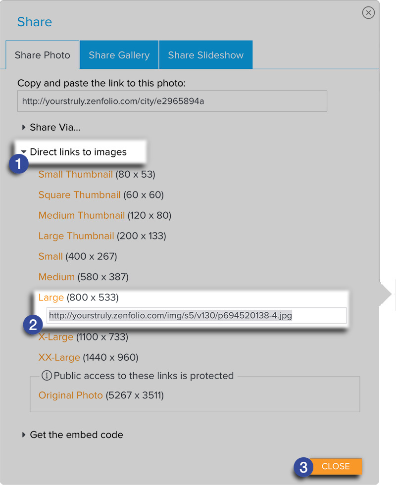 Sharing And Embedding Photos And How To Find The URL Of A Photo Zenfolio