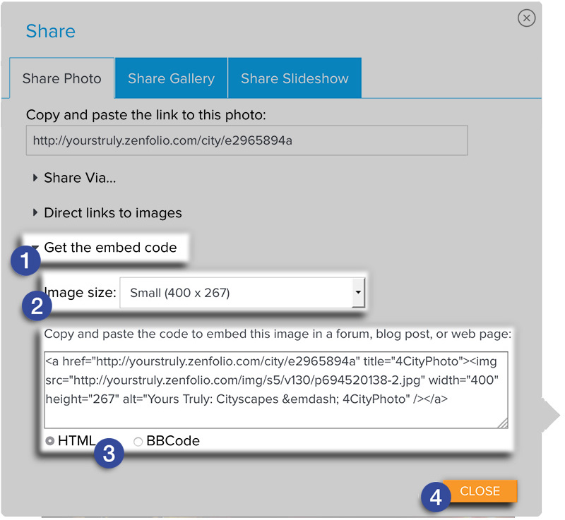 Sharing And Embedding Photos And How To Find The URL Of A Photo Zenfolio