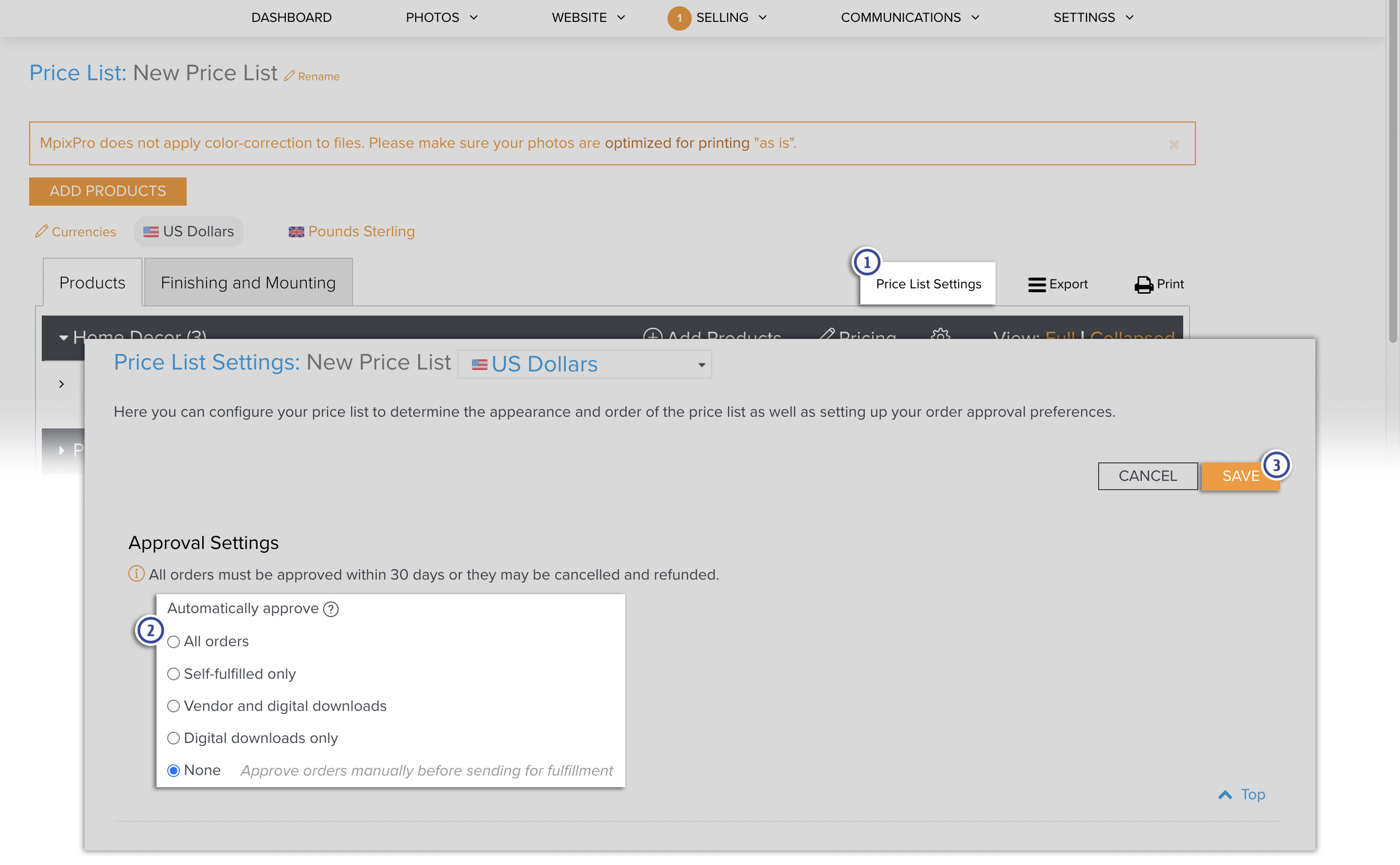 How to Enable Pending Order Approval – Zenfolio