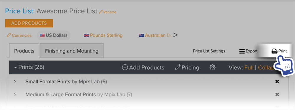 How to Make a Pricing Page – Zenfolio Classic | Support Center